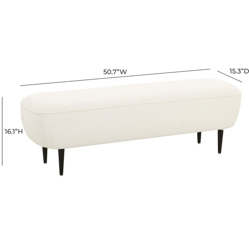 Candelabra Home Denise Cream Boucle Bench – Meadow Blu
