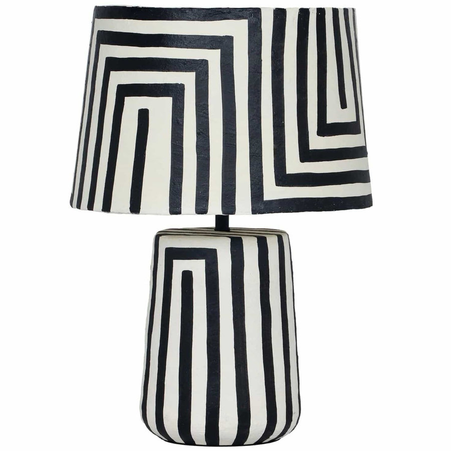 Knox Papier Mache Table Lamp – Meadow Blu