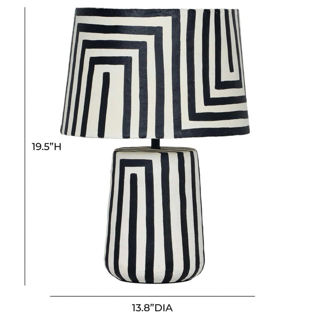 Knox Papier Mache Table Lamp – Meadow Blu