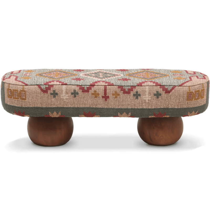 Tricia Textured Wool Upholstered Bench – Meadow Blu