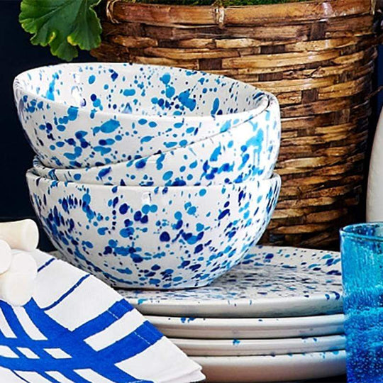 Blue Pheasant Mark D. Sikes Sconset Dinnerware Set - Mixed Blue Sponge ...