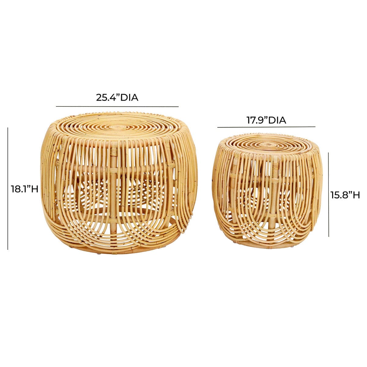 Candelabra Home Azrina Rattan Nesting Tables – Meadow Blu