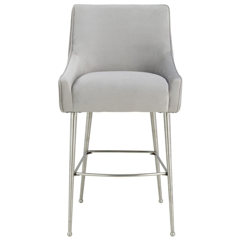 Candelabra Home Beatrix Pleated Velvet Bar and Counter Stool – Meadow Blu