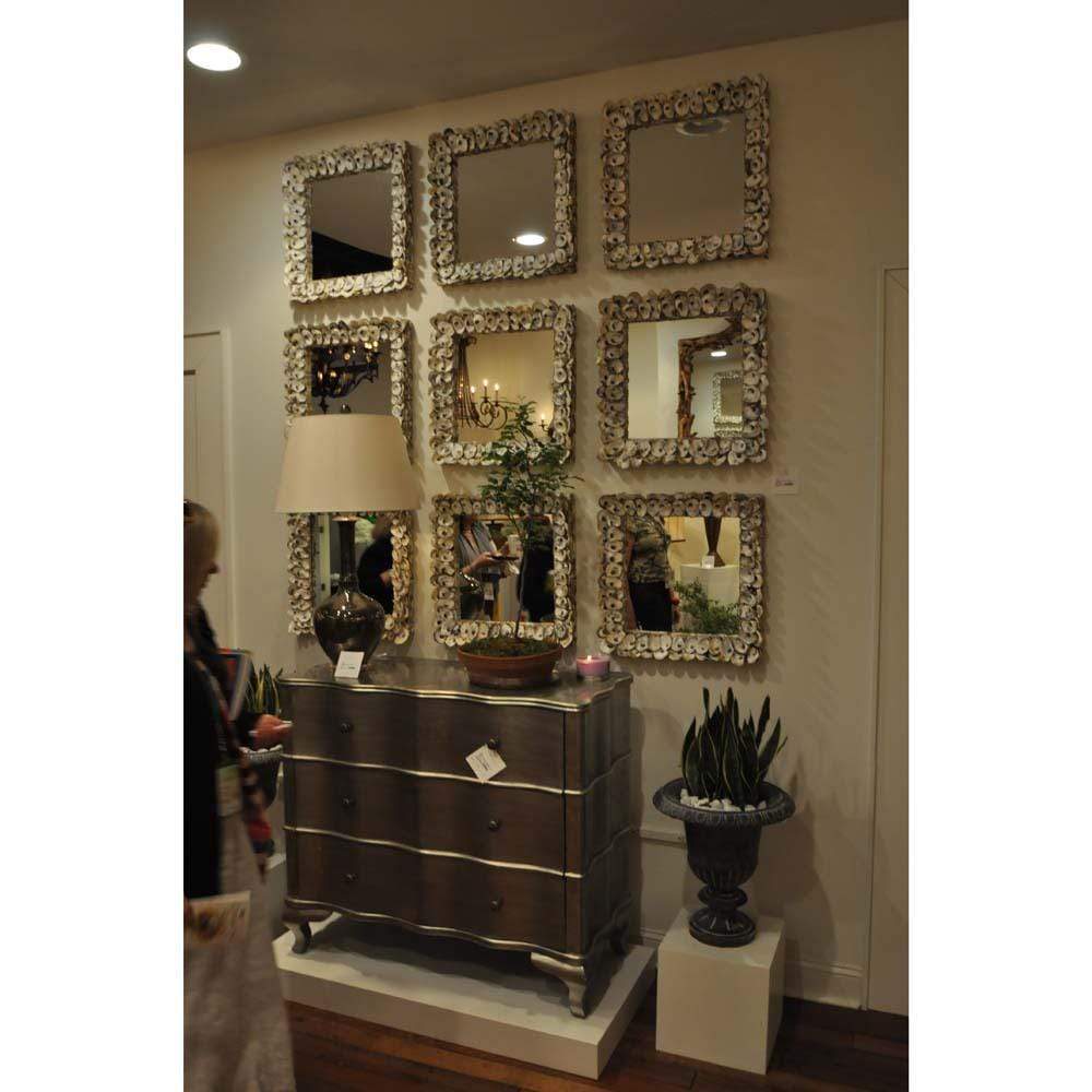 Currey & Company Oyster Shell Mirror, Square – Meadow Blu