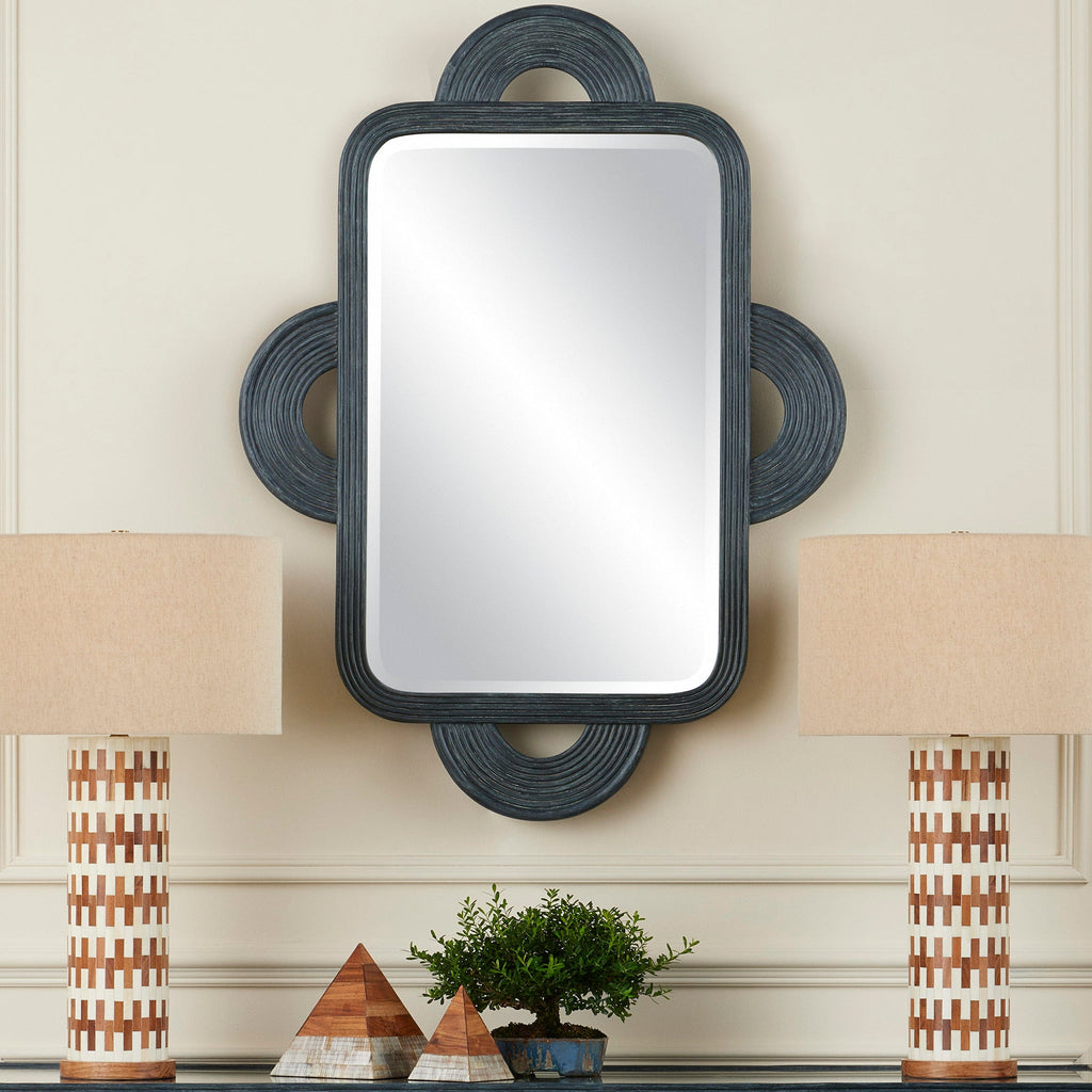 Currey & Company Santos Rectangular Mirror – Meadow Blu