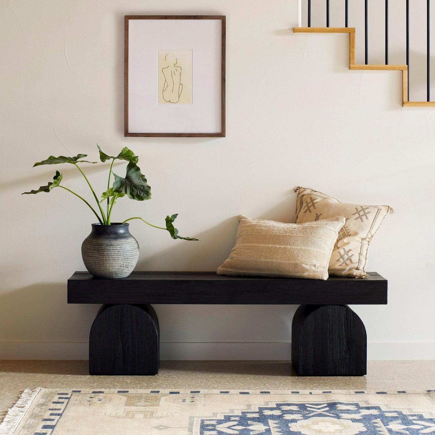 Four Hands Keane Bench – Meadow Blu