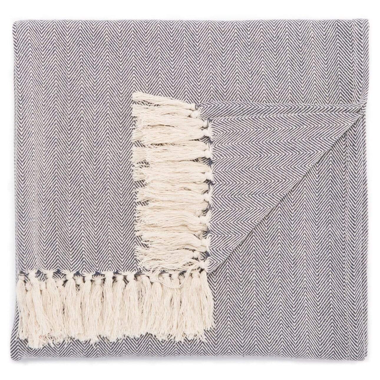 Jaipur Seabreeze Throw - Majolica Blue & Birch – Meadow Blu