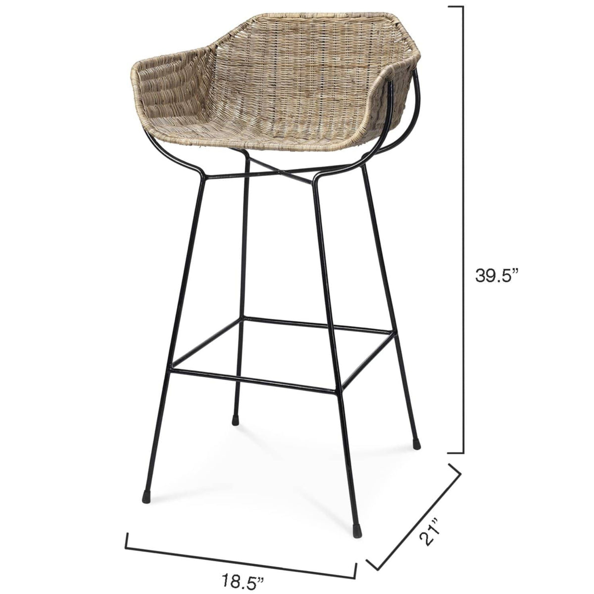 Jamie Young Co. Nusa Bar & Counter Stool - Rattan/Steel – Meadow Blu