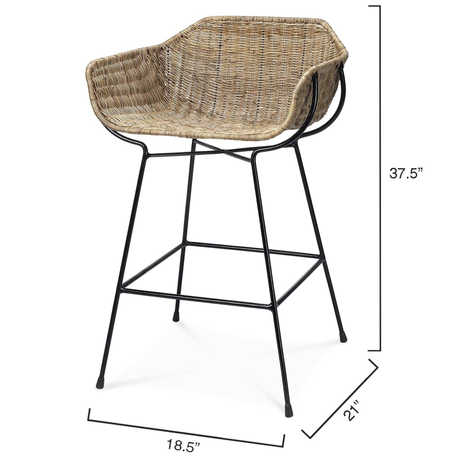 Jamie Young Co. Nusa Bar & Counter Stool - Rattan/Steel – Meadow Blu