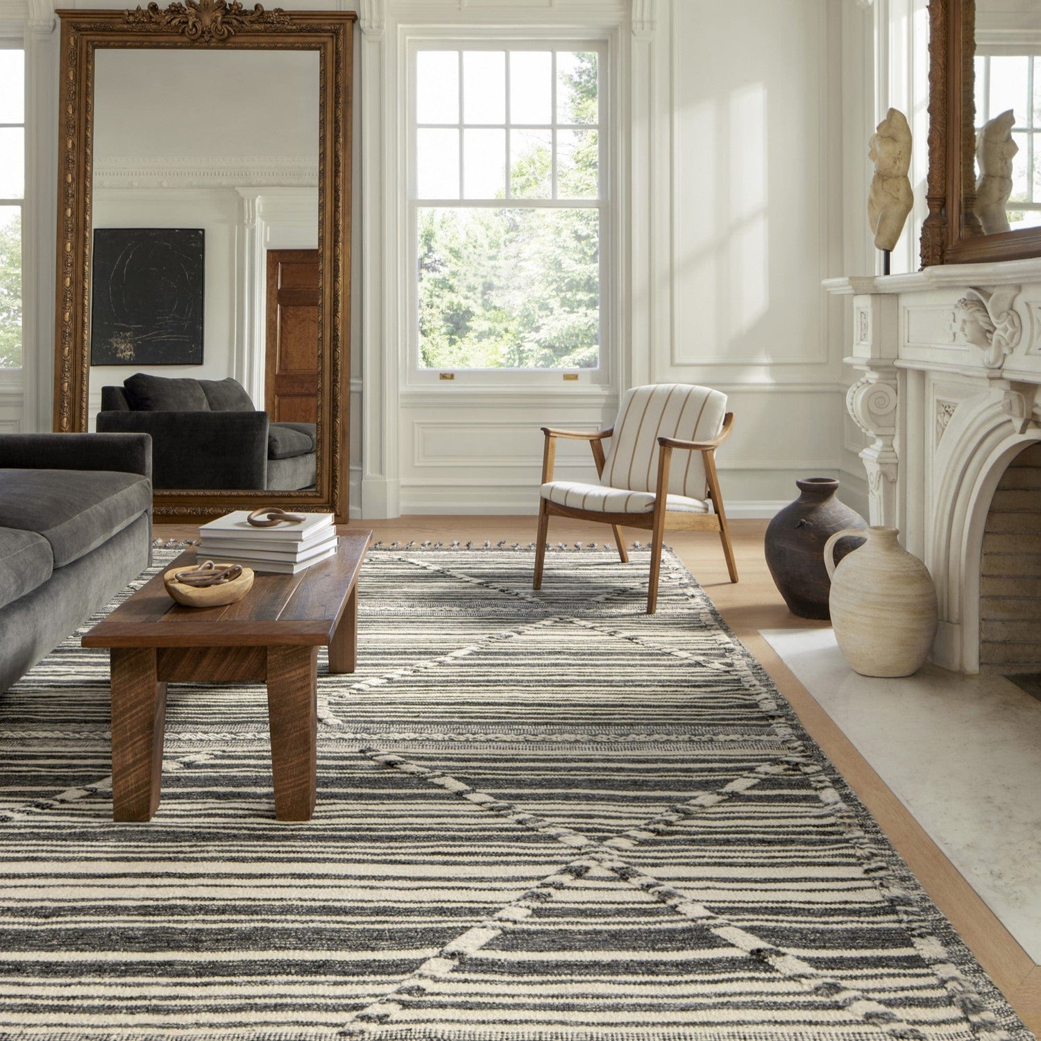 Loloi Iman Rug - Ivory/Charcoal – Meadow Blu
