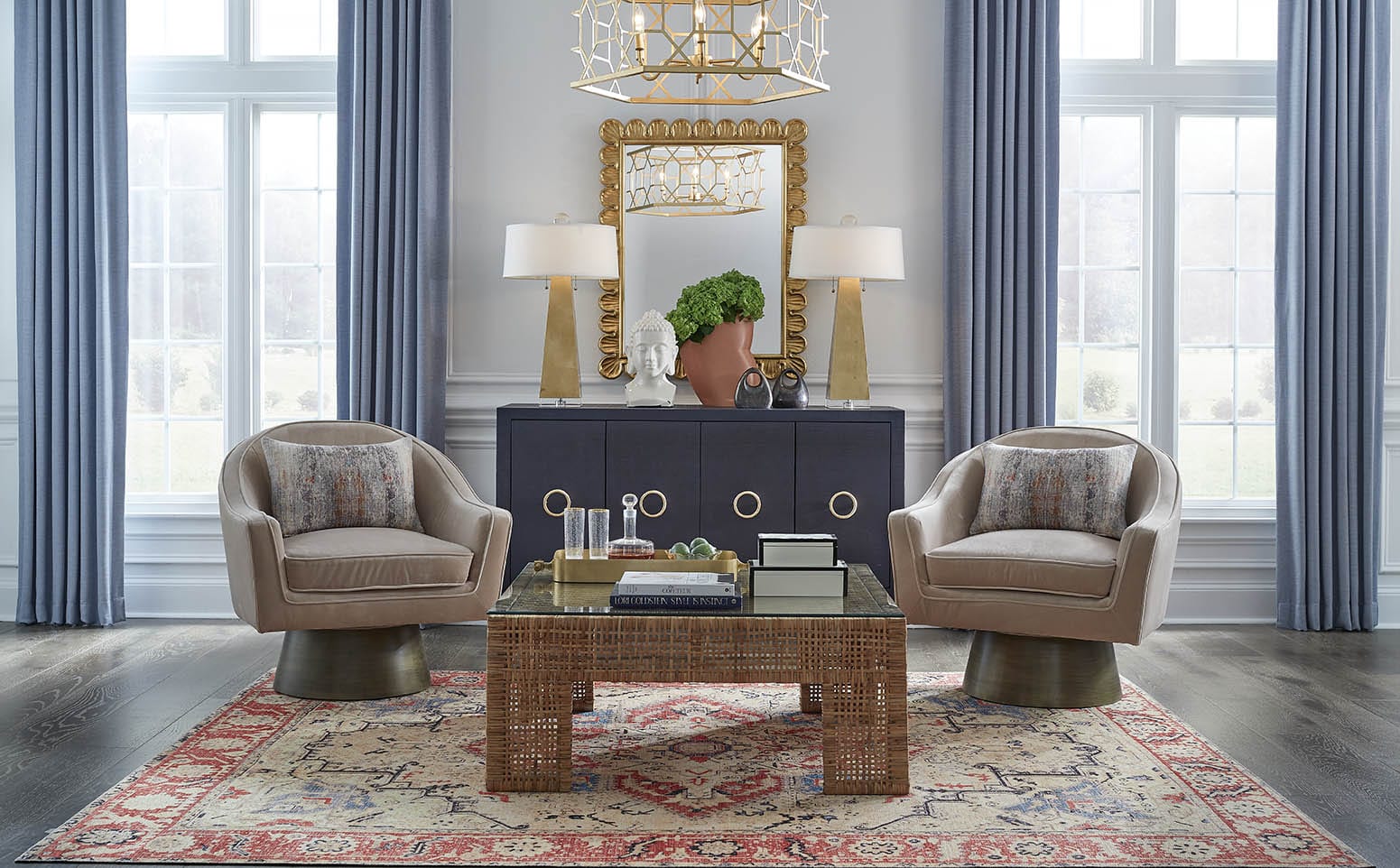 Worlds Away Charlie Coffee Table – Meadow Blu