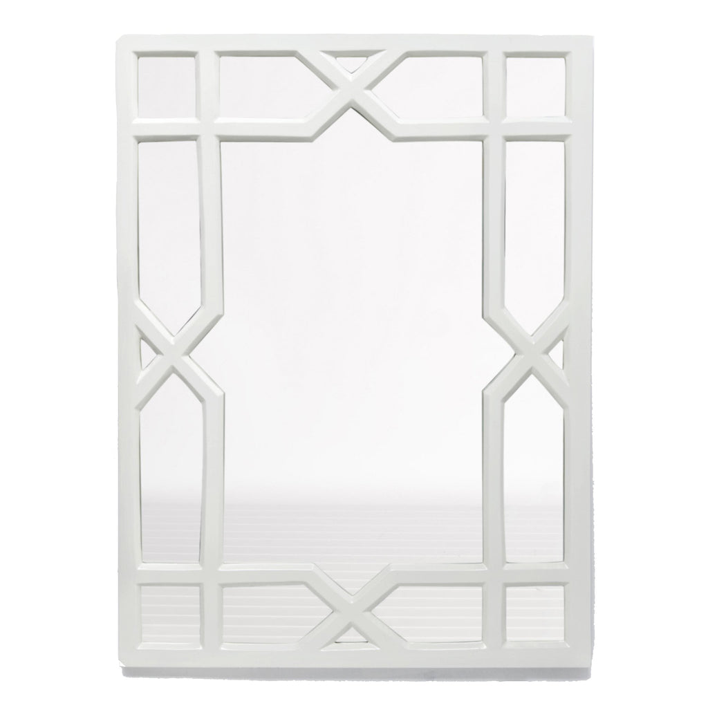 Worlds Away Vero White Lacquer Trellis Mirror – Meadow Blu